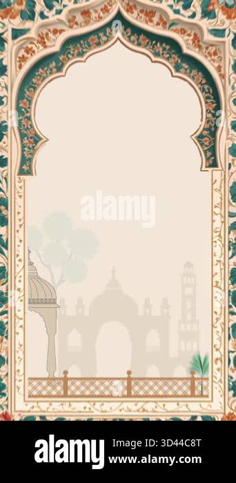 A beautiful animation of a traditional Islamic prayer mat with detailed ...