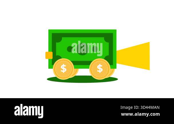 A green machine made of money symbols symbolizing productivity, cash ...