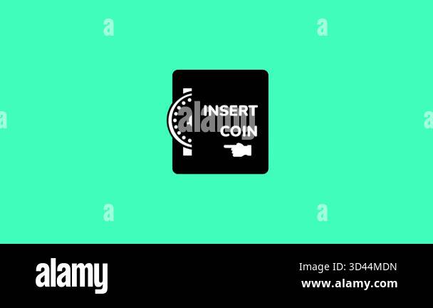 A glowing insert coin screen invites the player to begin their exciting ...
