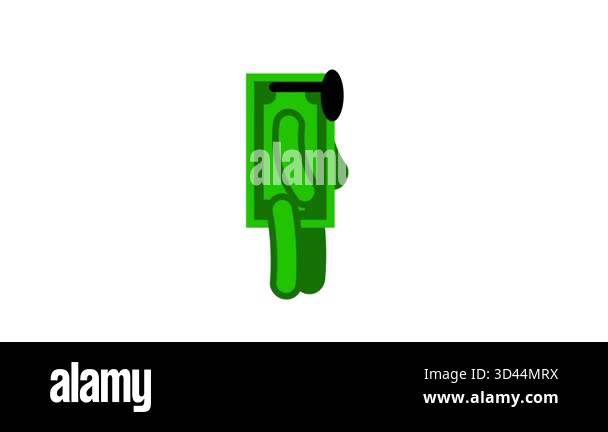 A green dollar bill with legs walking forward representing active money ...