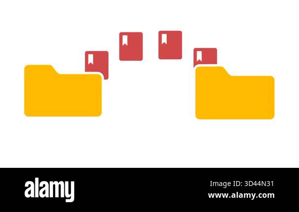 Multiple folders exchanging files represent seamless data uploading and ...