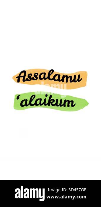 Playful yellow and green Assalamu Alaikum (Peace be upon you ...