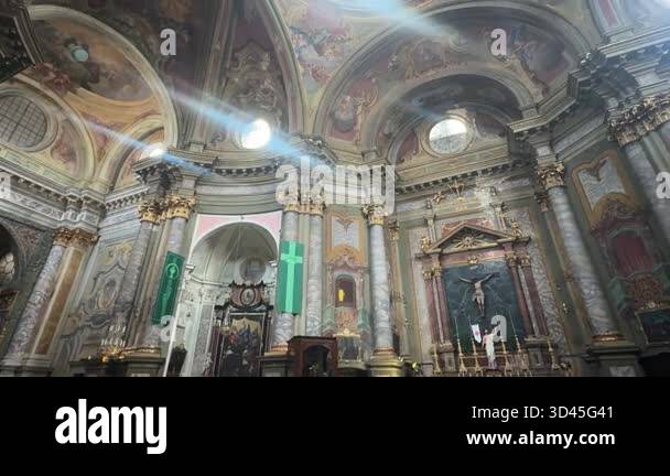 Italy, Parma, Church of S. AMBROGIO, October 17, 2025.Wide panning shot ...