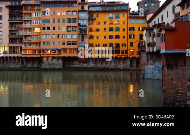FLORENCE, Italy, 14 March 2024 - Panoramic view of Ponte Vecchio in ...