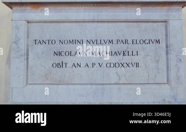 FLORENCE, Italy, 12 March 2024 - The tomb of Niccolo Machiavelli at the ...