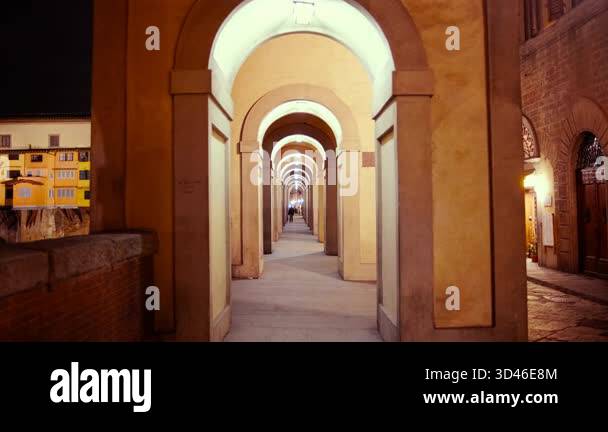 FLORENCE, Italy, 13 March 2024 - Walking the beautiful arcade of the ...