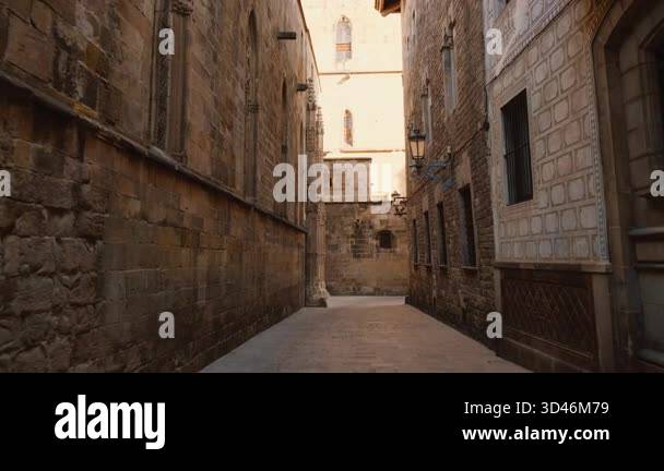 Walking the Gothic Quarter in Barcelona, Spain, a neighborhood that is ...