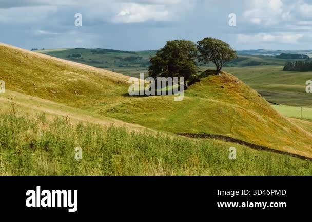 The stunningly beautiful landscape of Northumberland, England, UK, an ...