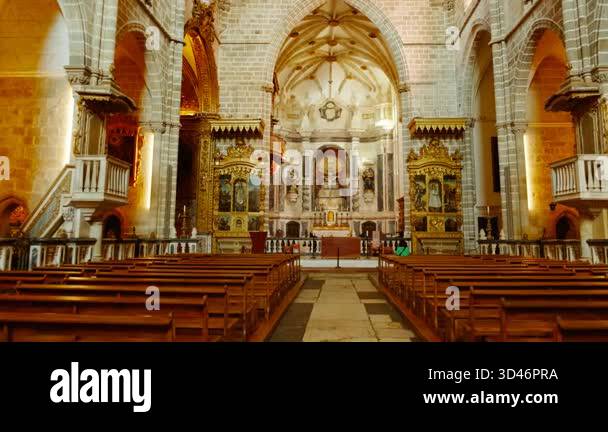 EVORA, circa 2022 - Interior view of the Gothic Church of St. Francis ...