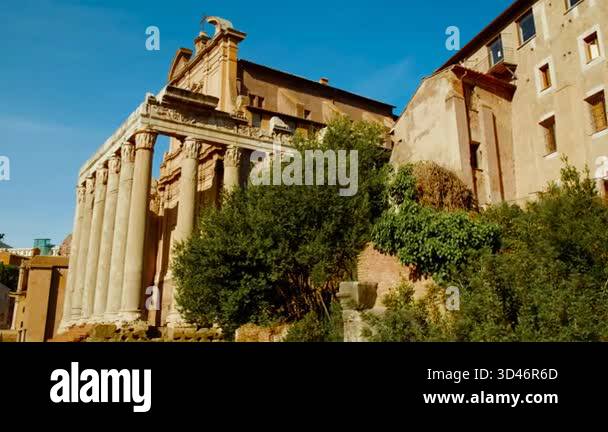 Breathtaking video of the Temple of Divus Julius in Rome, Italy. Built ...