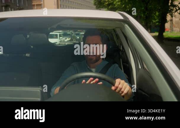 Angry irritated Caucasian man annoyed businessman male guy driver stuck ...