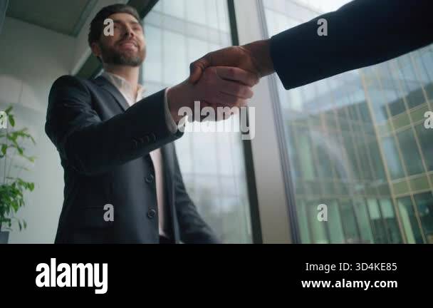 Caucasian business man leader boss talking with African American client ...