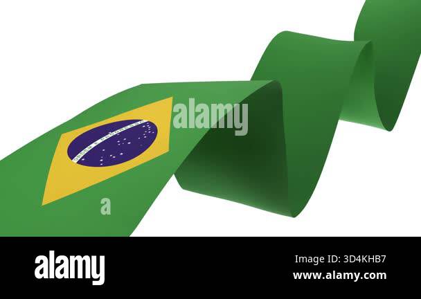 Animated Brazil flag waving in the wind on a transparent background ...