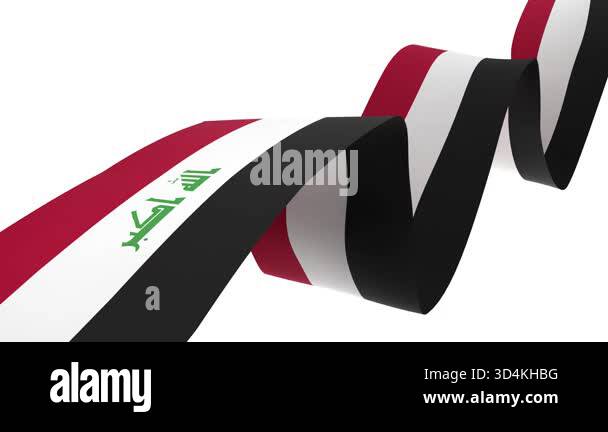 Animated Iraq flag waving in the wind on a transparent background ...