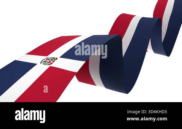 Animated Dominican Republic flag waving in the wind on a transparent ...