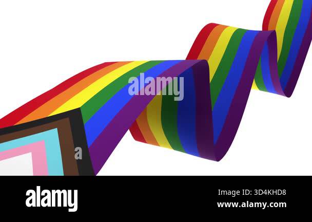 Animated LGBTQ flag waving in the wind on a transparent background ...