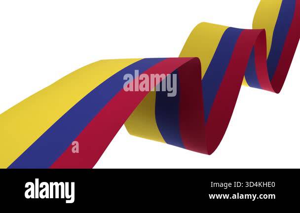 Animated Colombia flag waving in the wind on a transparent background ...