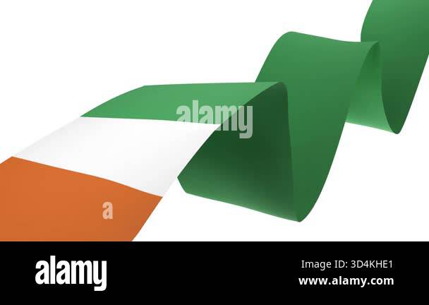 Animated Ivory Coast flag waving in the wind on a transparent ...