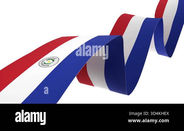 Animated Paraguay flag waving in the wind on a transparent background ...
