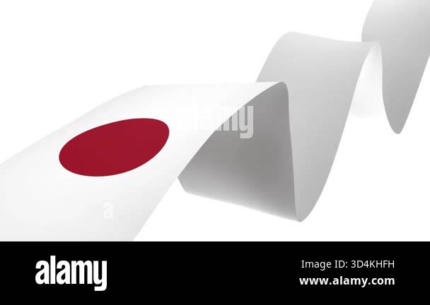 Animated Japan flag waving in the wind on a transparent background ...