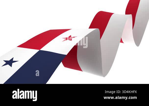 Animated Panama flag waving in the wind on a transparent background ...