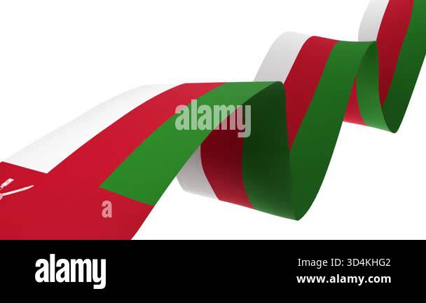 Animated Oman flag waving in the wind on a transparent background ...