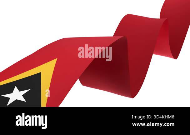 Animated Timor Leste flag waving in the wind on a transparent ...