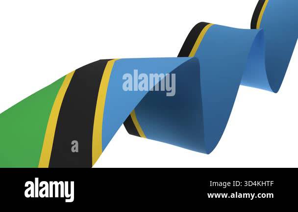 Animated Tanzania flag waving in the wind on a transparent background ...