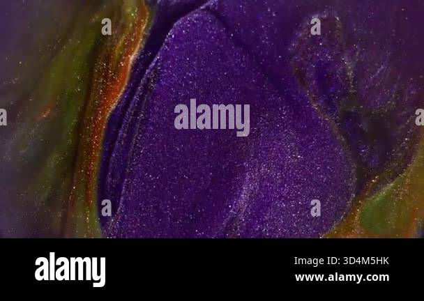 Blend ink. Blur marble water. Defocused purple green bronze colorful ...