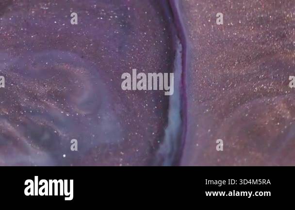 Glitter wave. Paint mix. Defocused purple blue color flowing sparkling ...