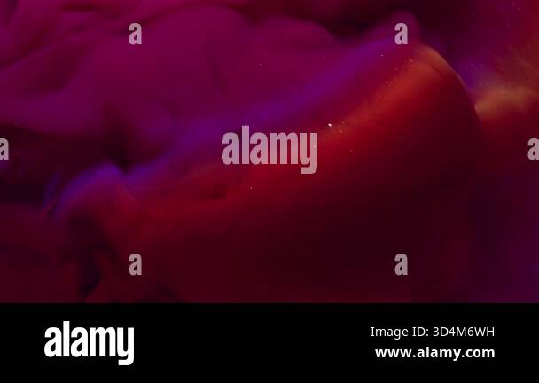 Paint burst. Shimmering smoke. Purple red color fume swirl spread in ...