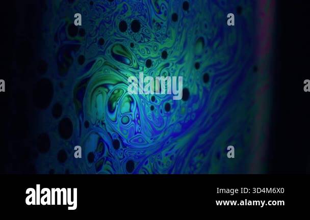 Gasoline blur texture. Swirl soap. Spectrum bubble liquid glowing blue ...