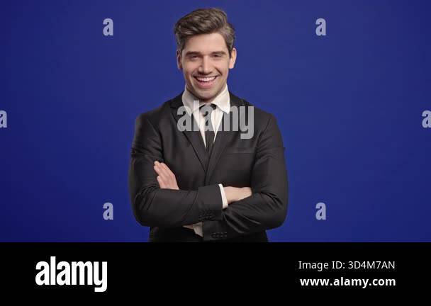 Friendly businessman showing yes signal, nods head, approve. Positive ...