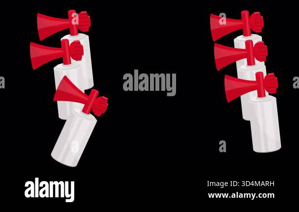 Air Horn animation for Honk sound effect. AirHorns appear on screen and ...