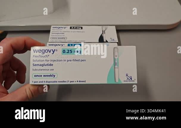 London,GB-June 2 2025:WEGOVY box with Semaglutide by Novo Nordisk, used ...