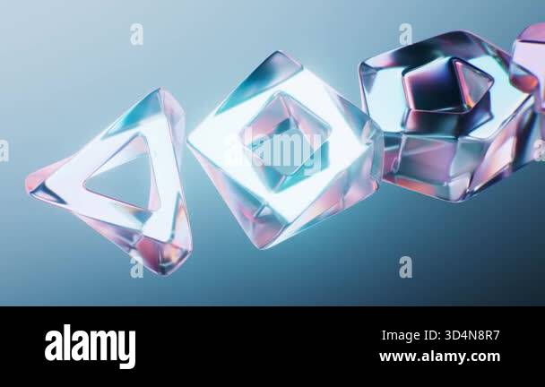 Abstract transparent glass gem background, 3d rendering Stock Video ...