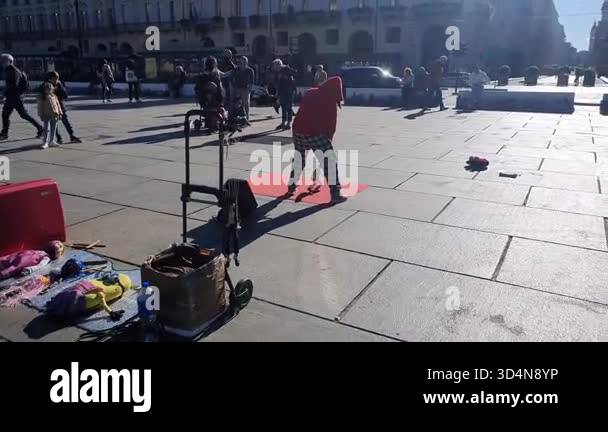 Torino, Italy - October 26th 2025- Walk in Piazza Castello in Turin ...