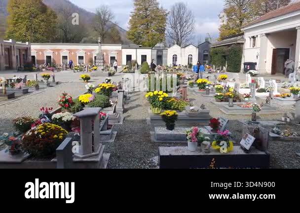 Torino, Italy - November 1th 2025- All Saints Day Cemetery Visit People ...