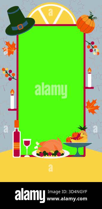 Thanksgiving Feast Celebration with Green Screen Background Stock Video ...