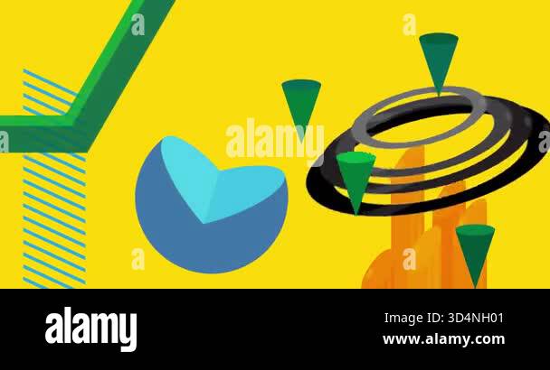 Geometrical graphic retro theme background animation with place for ...