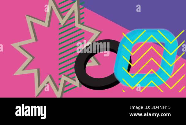 Geometrical graphic retro theme background animation with place for ...
