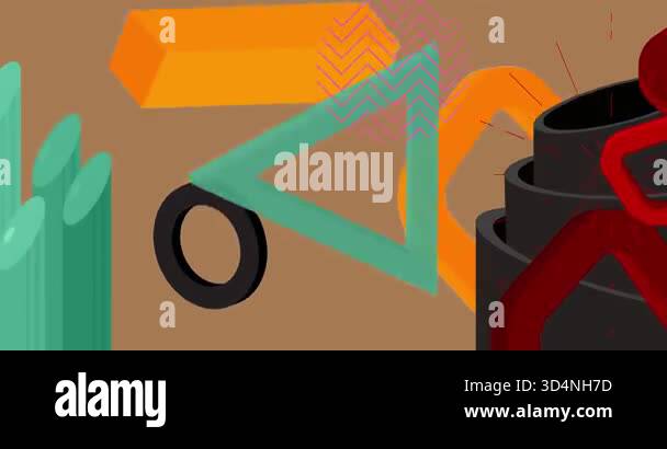 Geometrical graphic retro theme background animation with place for ...