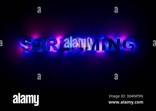 Streaming Neon Text Loop with Futuristic Gradient Glow and Motion ...
