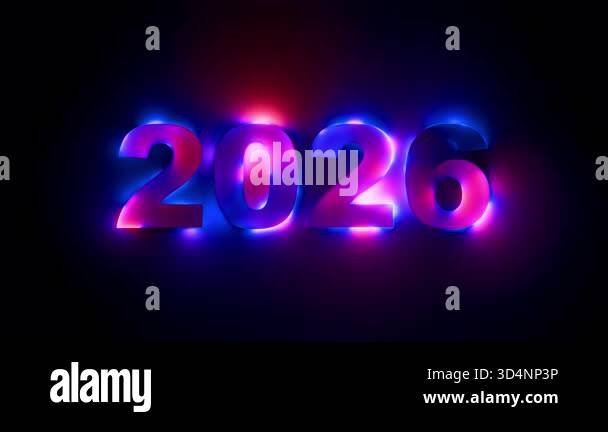 Glowing blue numbers 2026 Stock Videos & Footage - HD and 4K Video ...