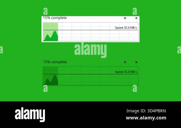 Animated data transfer visualization with moving charts and changing ...