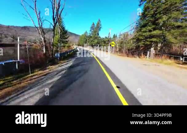 aerial landscape from quebec, canada: mountain valley with river, roads ...