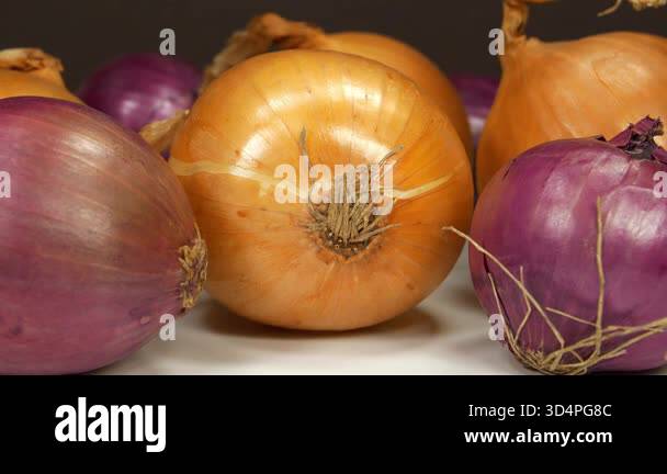 Bulb onion and red onion, which is also called purple onion. Onion ...