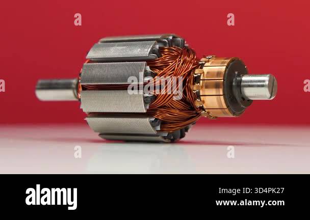 Armature or rotor from electric motor with copper coil from small ...