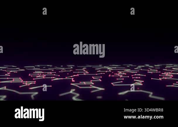 Abstract technology perspective grid. Detailed wireframe landscape with ...