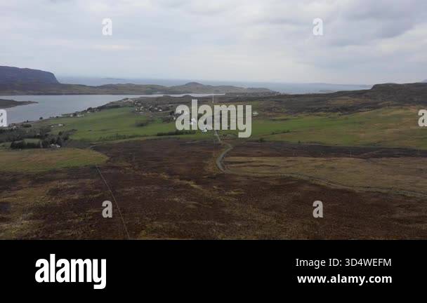 Wind farm in Scotland with turbines for electrical energy generation ...